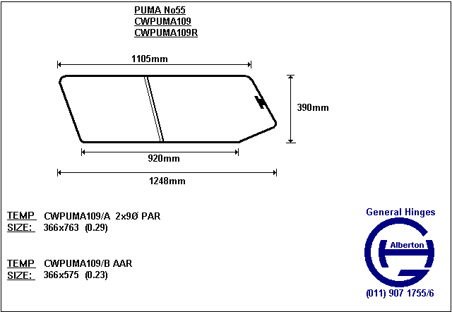 PUMA No 55 (CLEAR) RH | General Hinges