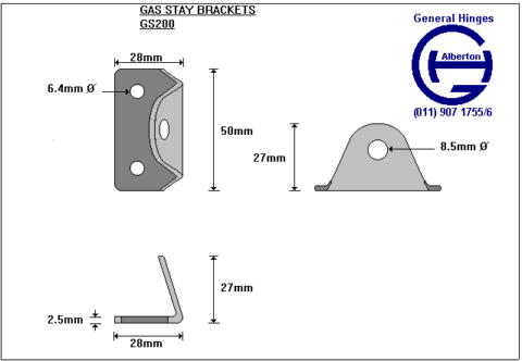 GAS STAY BRACKETS | General Hinges