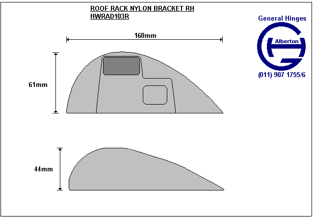 ROOF RACK NYLON BRACKET RH | General Hinges