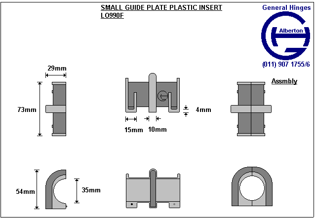 SMALL GUIDE PLATE PLASTIC | General Hinges