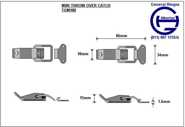 MINI THROW OVER CATCH & HOOK | General Hinges